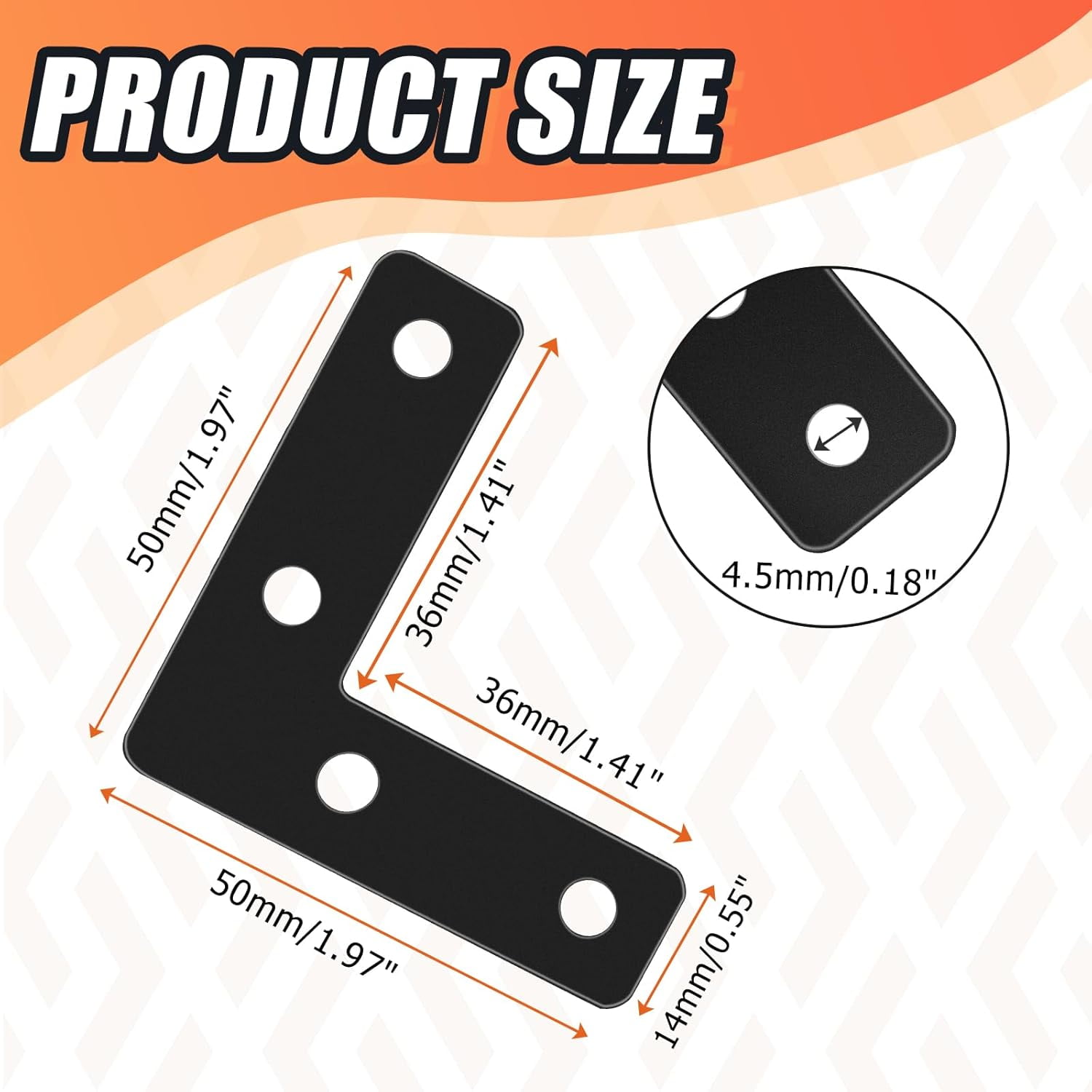 FUGee-20 Pcs L Shape Flat Mending Plates 50mm x 50mm (2" x 2 ...