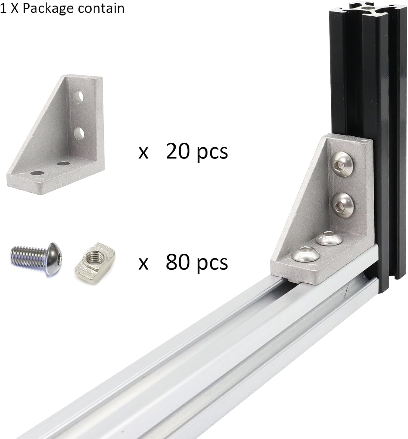 FUGee-20 Sets 2020 Aluminum Extrusion T Slot Corner Bracket 20 Series ...