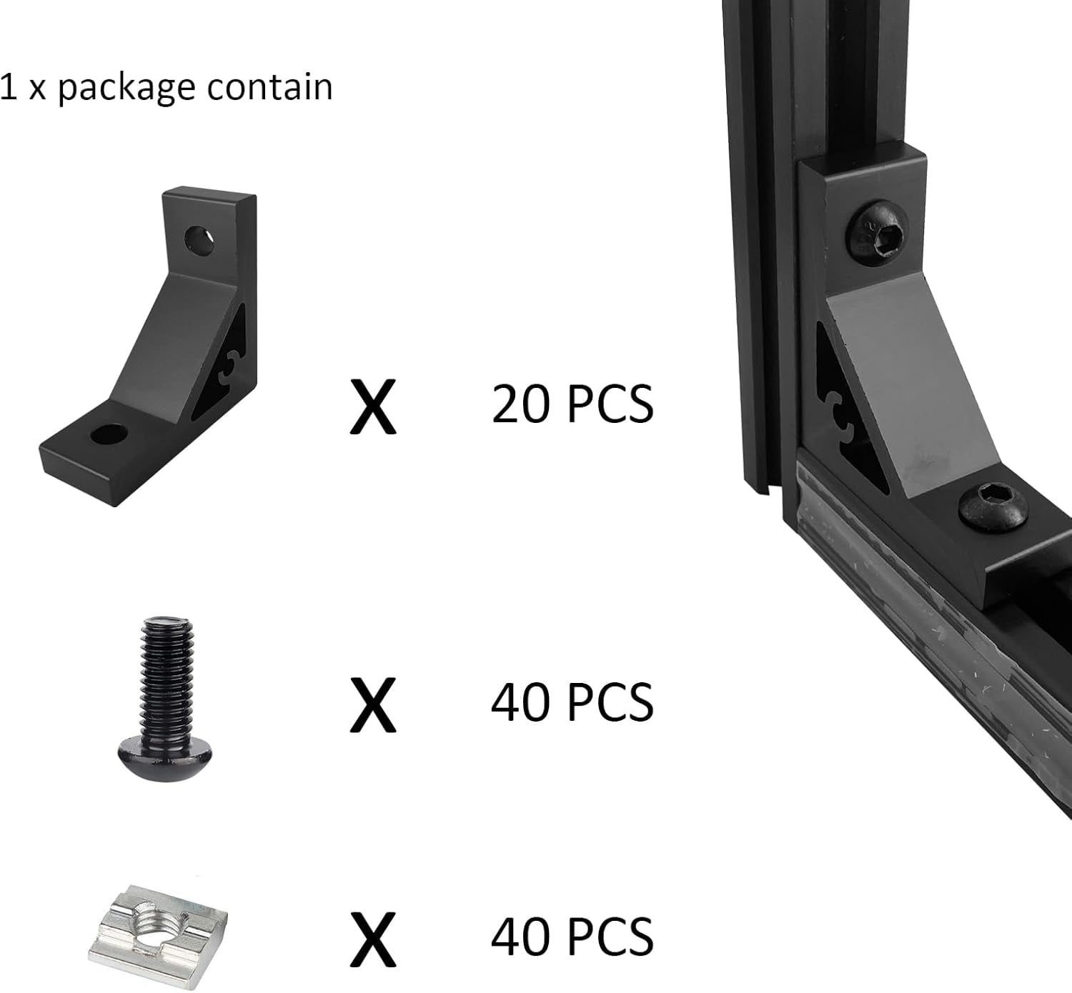 FUGee-20 Sets Heavy Duty 2020 Aluminum Extrusion Corner Bracket 20 ...