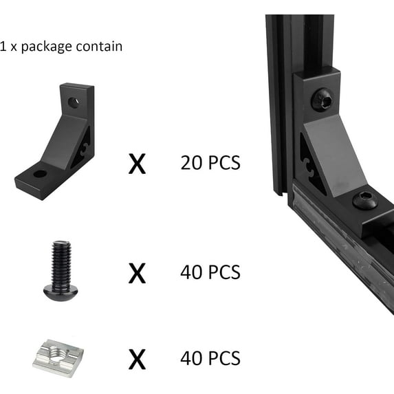 FUGee-20 Sets Heavy Duty 2020 Aluminum Extrusion Corner Bracket 20 ...