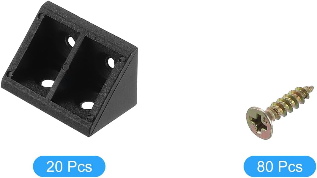 FUGee-20Pcs 90 Degree Plastic Corner Braces, 19x32x19mm Nylon Shelf ...