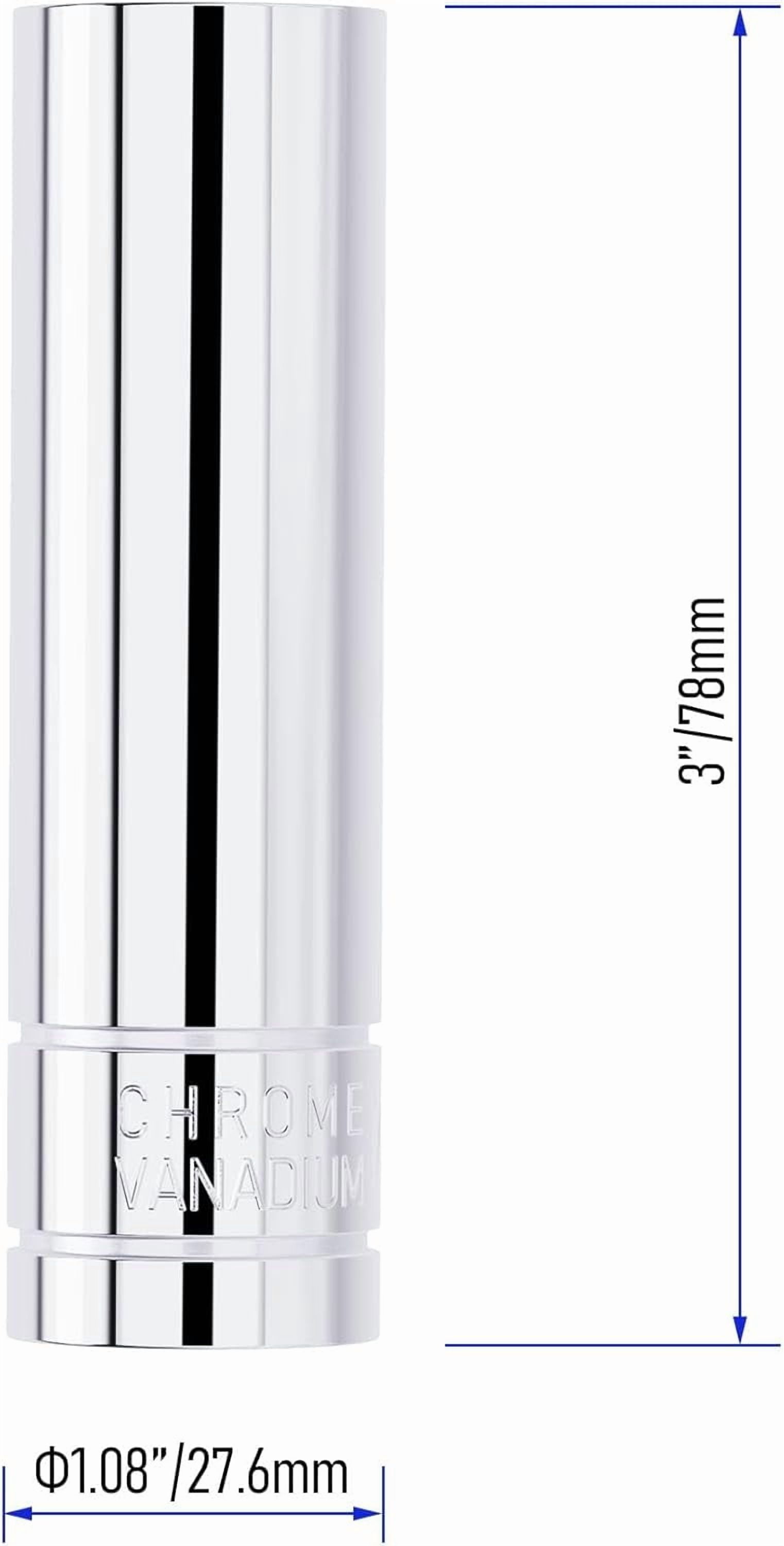 FUGee-20mm Deep Socket, 1/2 Inch Drive, 6-Point, Metric, Heat Treated ...