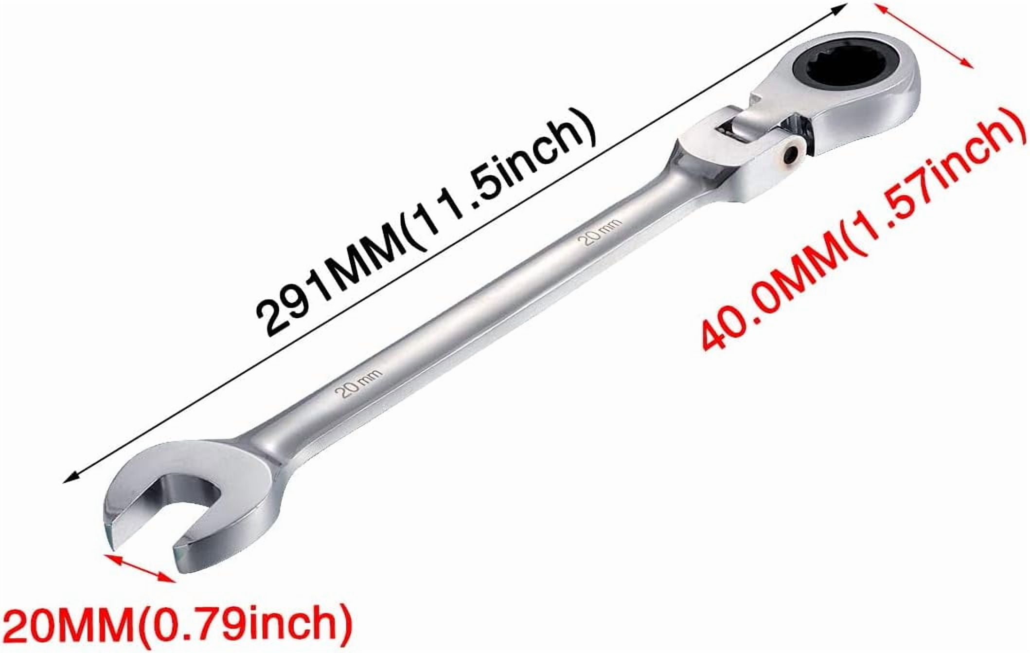 FUGee-20mm Ratcheting Wrench Set Flexible Pivoting Head Ratchet ...