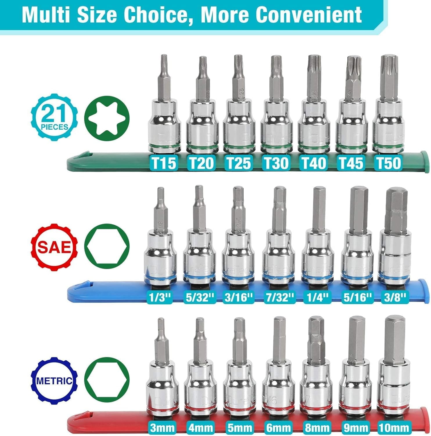 FUGee-21-Piece Bit Socket Set and 3/8-Inch Drive Ratchet Handle ...