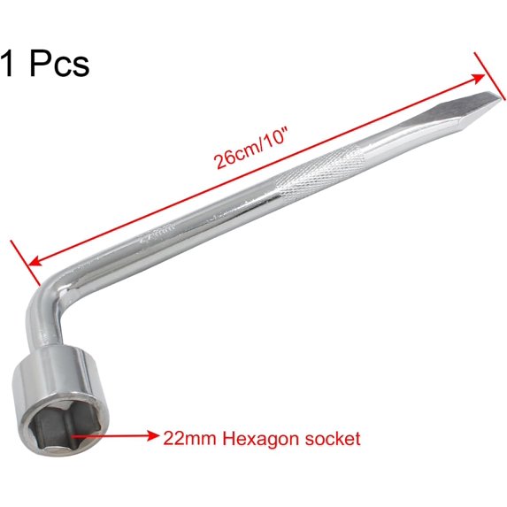 FUGee-22mm Car Spare Tire Wrench, Heavy Duty Tire Lug Wrench, Hexagon ...
