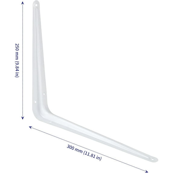 FUGee-24 Pack 10 x 12 Inch White Shelving Brackets, Metal L Brackets ...