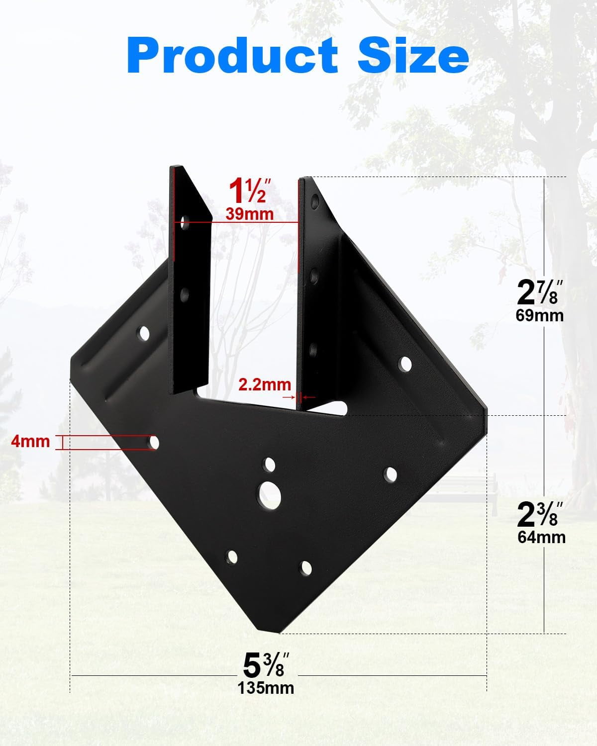 FUGee-24 Pcs Heavy Duty Black Hurricane Ties for Rafter, 13 Gauge(Thick ...