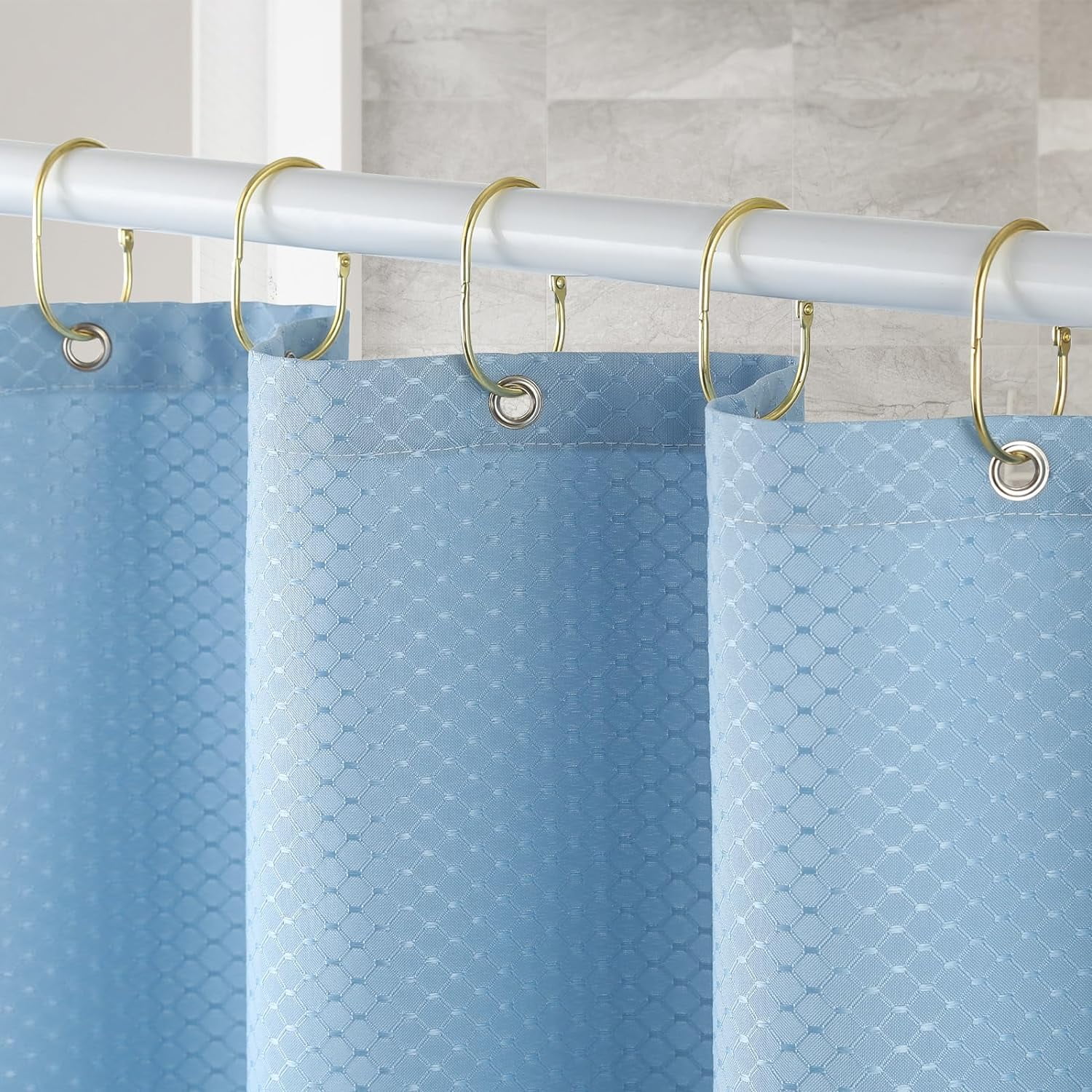 FUGee-24 Pcs Shower Curtain Rings, Shower Curtain Hooks, Oval Snap ...