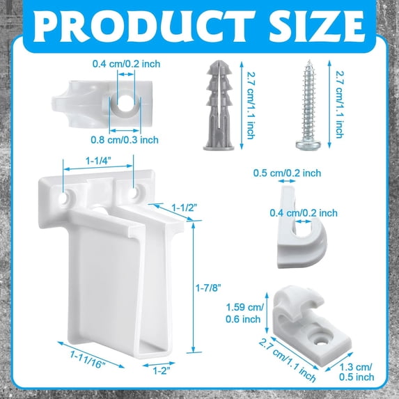 FUGee-24 Pcs White Down Wall Clips and Wire Shelf End Bracket Set ...