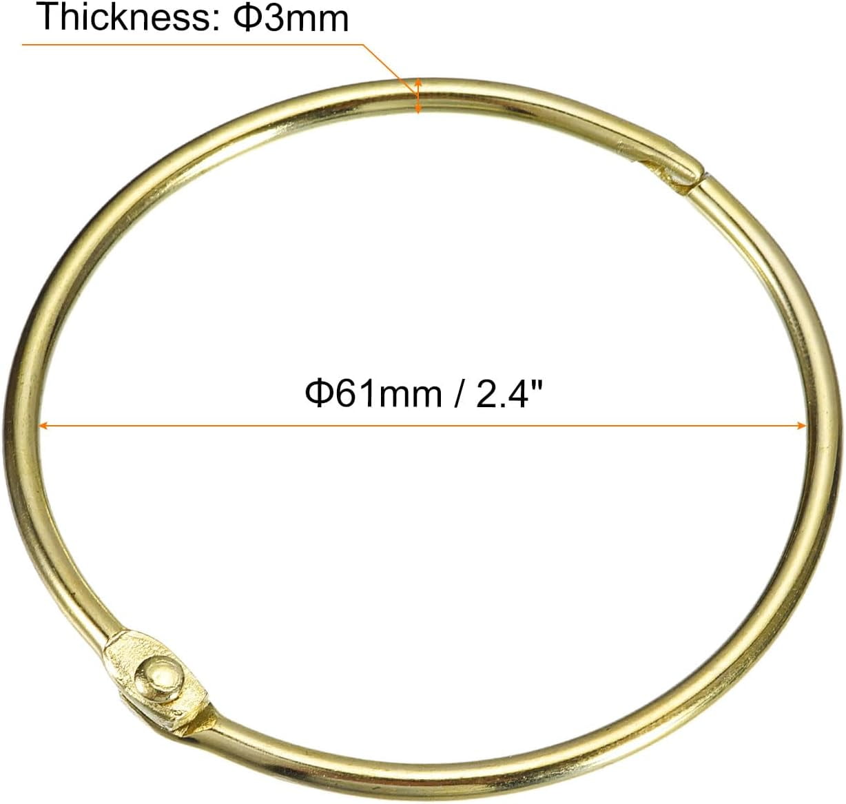 FUGee-24Pcs 2.5 Inch Shower Curtain Rings Rustproof Metal Round Shower ...