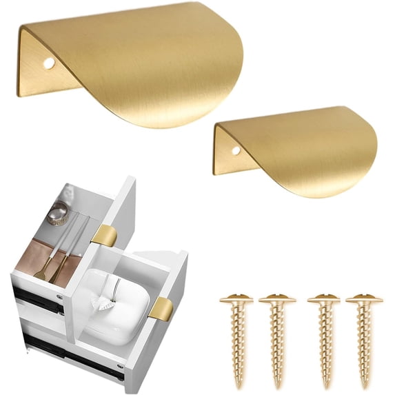 FUGee-2PCS Brass Edge Pulls, Copper Back Mount Finger Edge Pulls ...