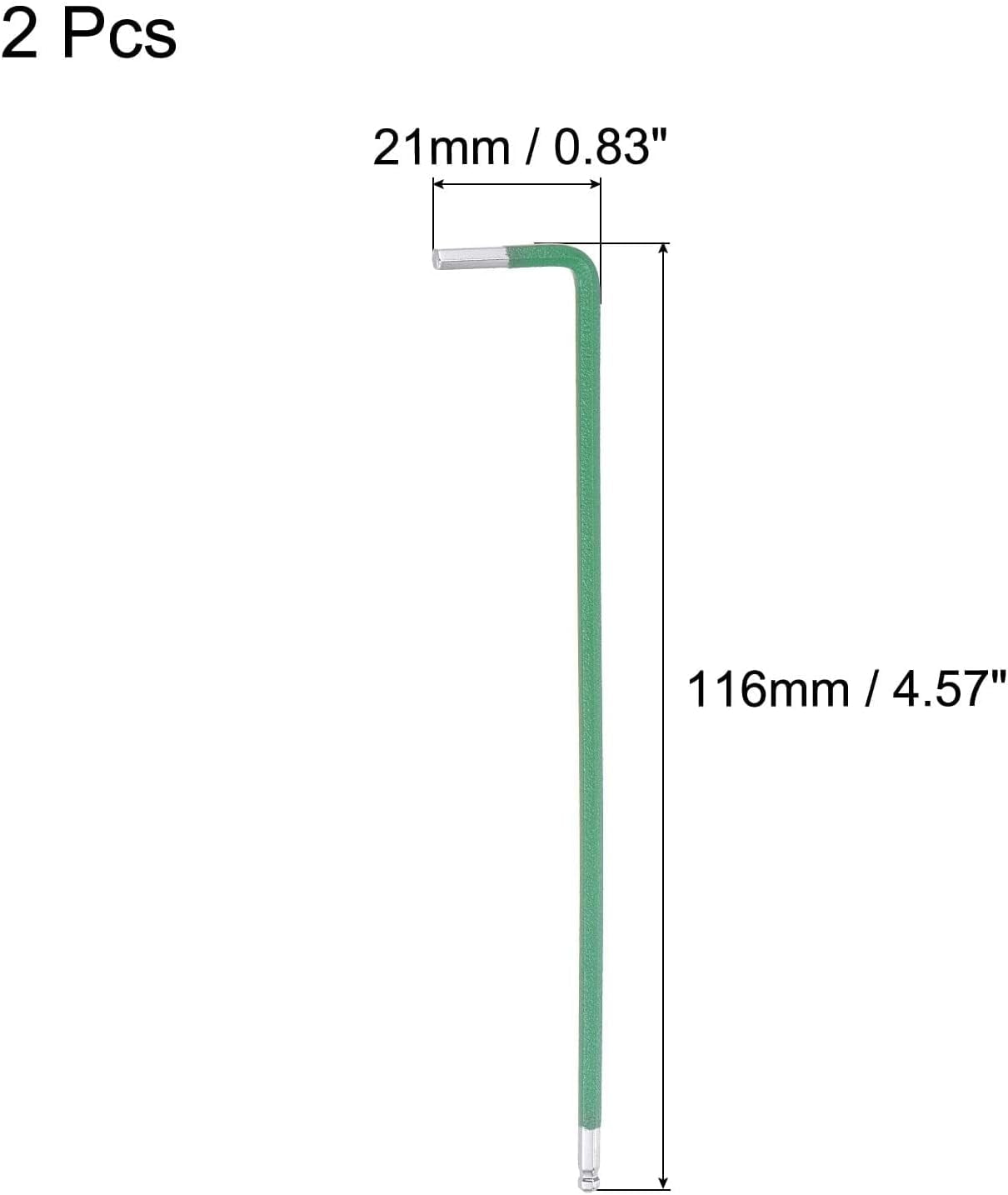 FUGee-2Pcs 2.5mm Ball End Hex Key Wrench, L Shaped Long Arm Ball Point ...