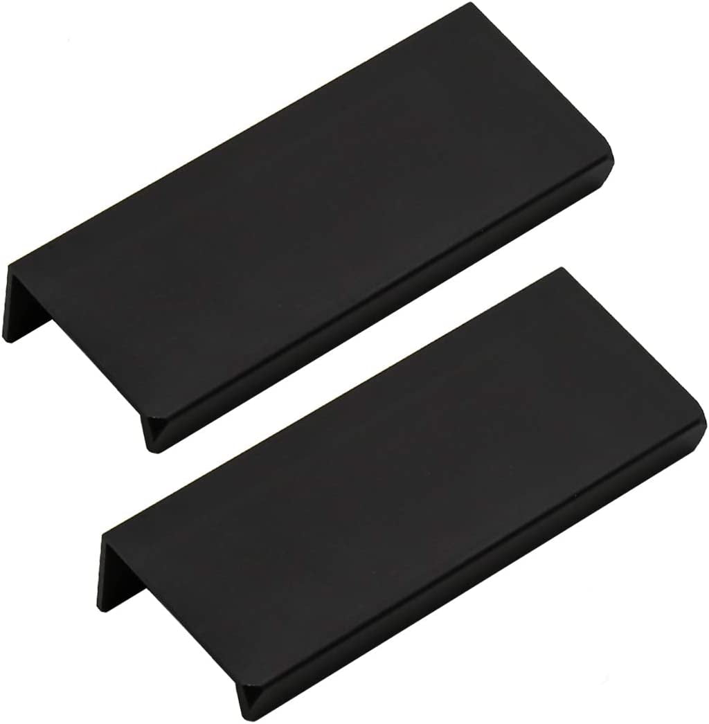 FUGee-3.15 Inch Black Finger Pulls for Cabinet 2Pcs, 2.52 Inch Hole ...