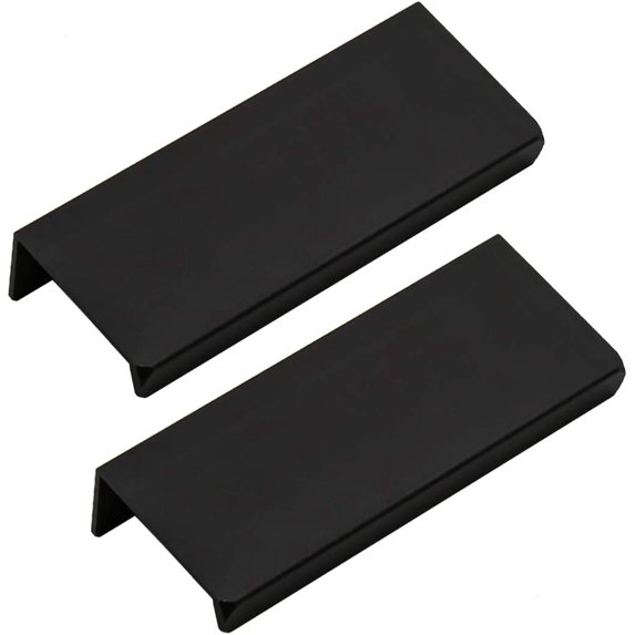 FUGee-3.15 Inch Black Finger Pulls for Cabinet 2Pcs, 2.52 Inch Hole ...