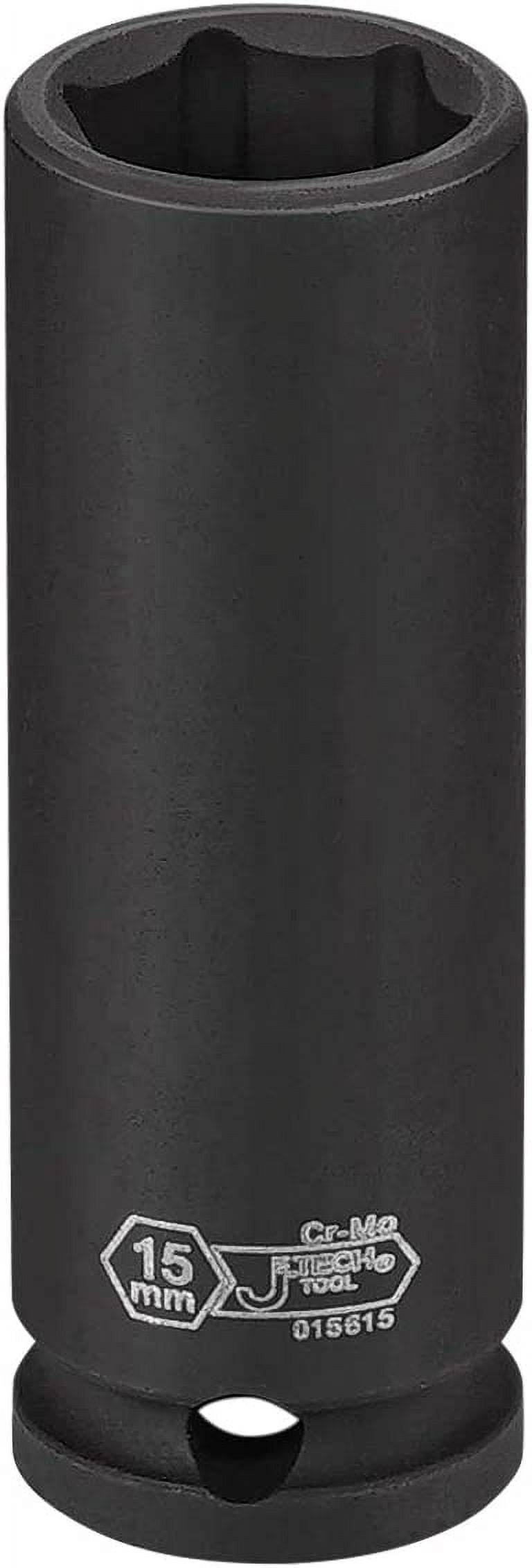 FUGee-3/8-Inch Drive 15mm Deep Impact Socket with 6-Point Design, Heat ...