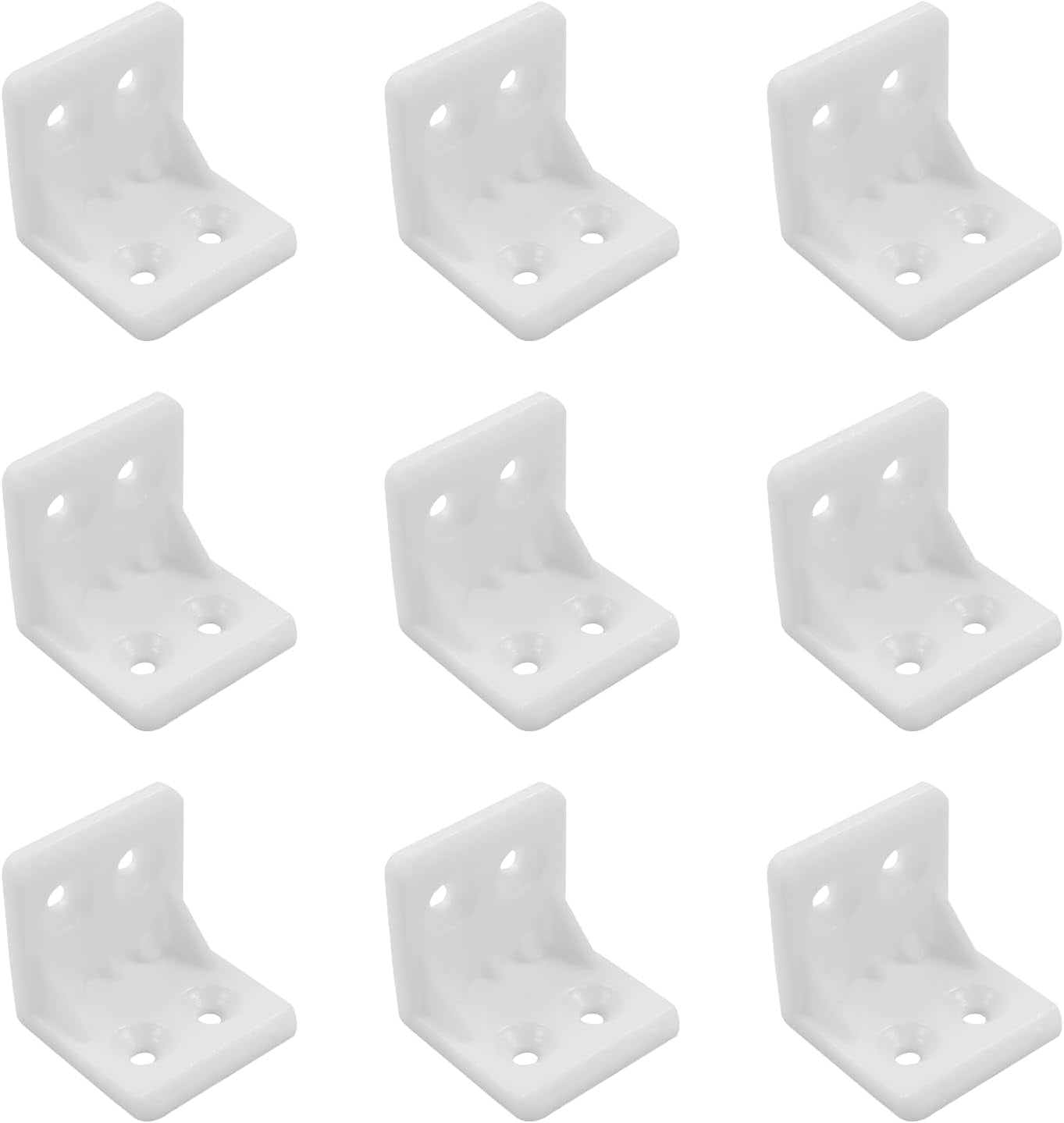FUGee-30 Pcs White Plastic Corner Brace L Bracket, 1 x 1 inch Right ...