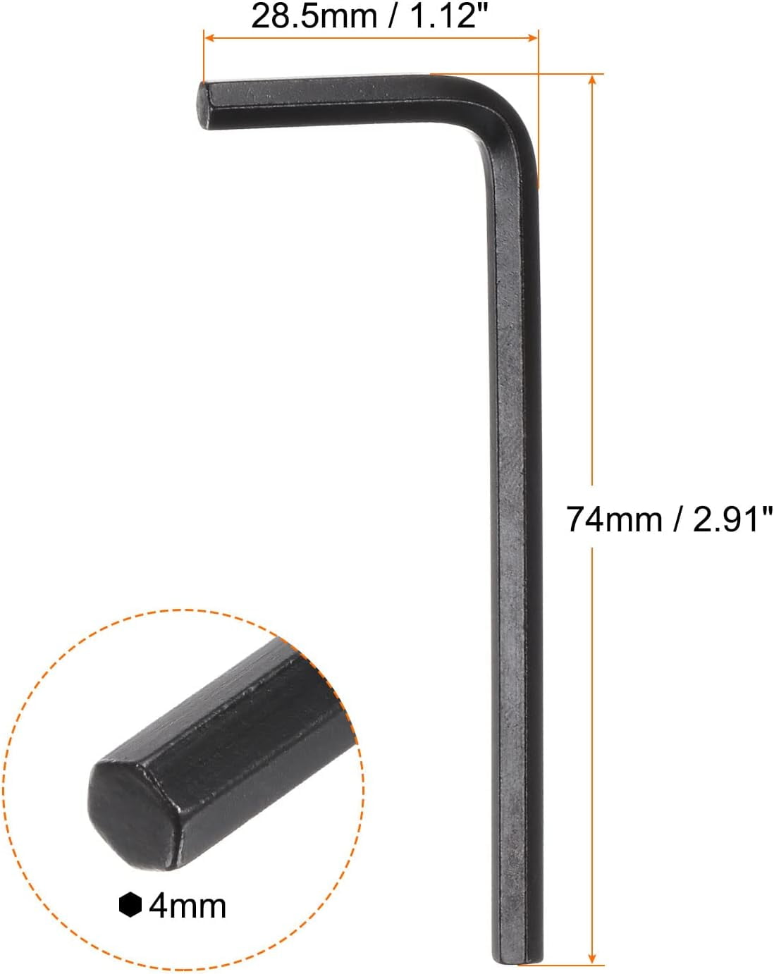 FUGee-30pcs Hex Key Wrench 4mm Metric CR-V L Shaped Hexagon Head ...