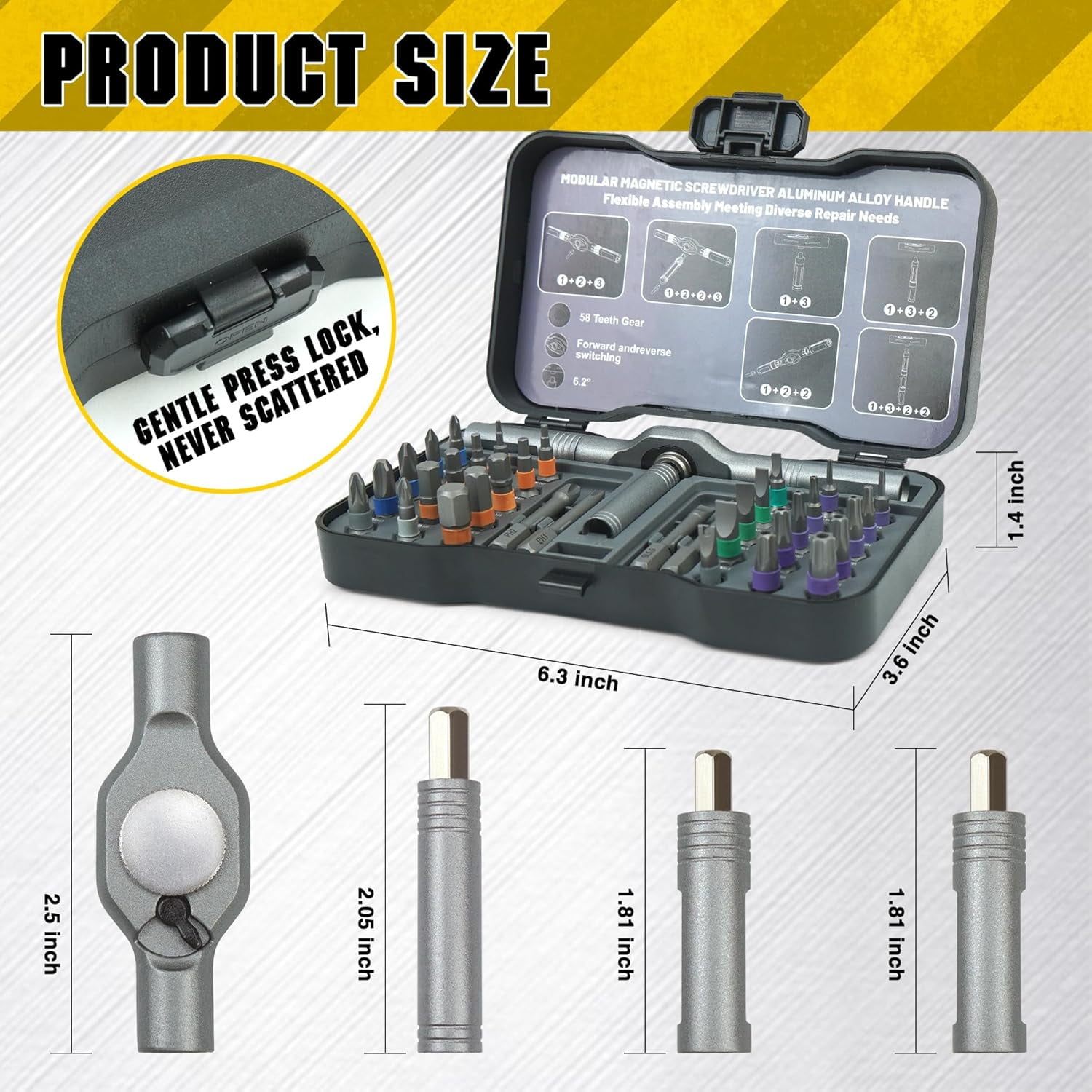 FUGee-34 In 1 Magnetic Screwdriver Set,Small Ratcheting Screwdriver ...