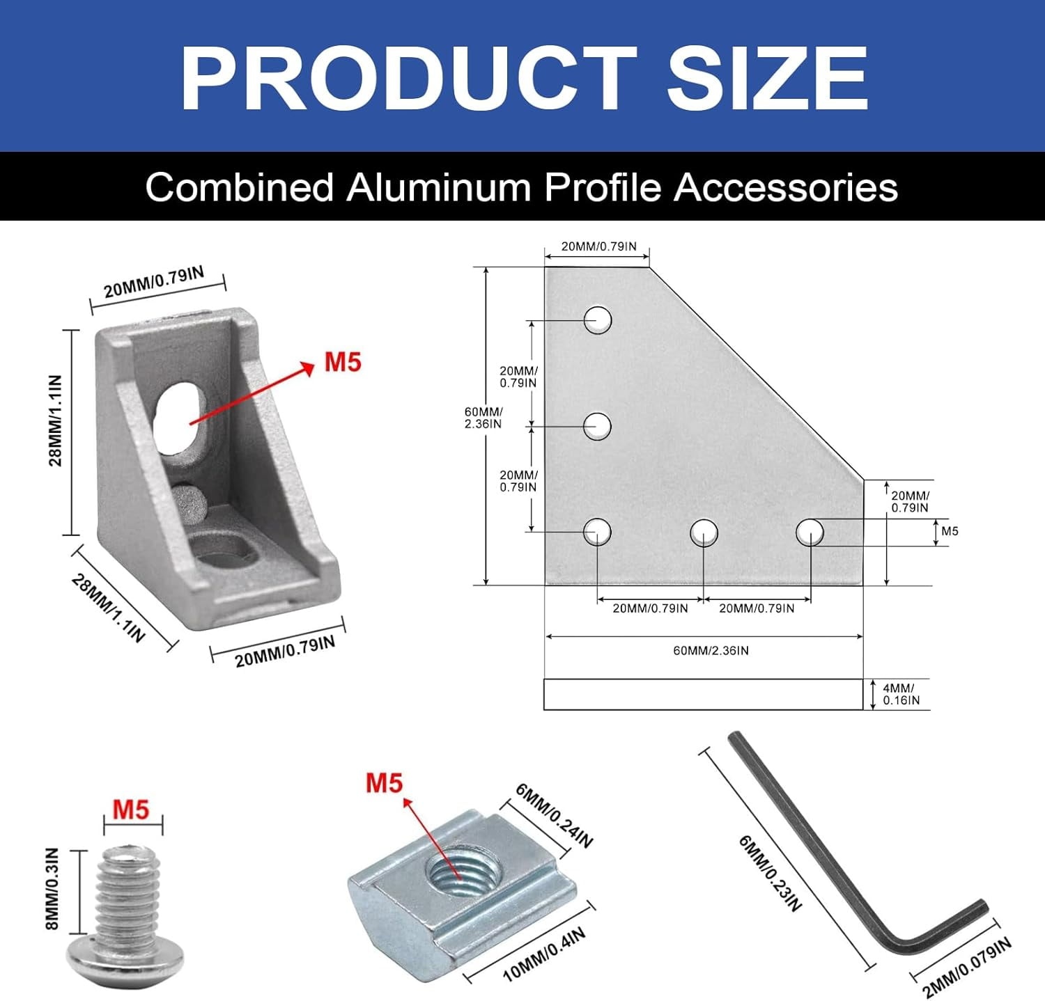 FUGee-34 Pack 2020 Corner Bracket Aluminum Extrusion Hardware ...