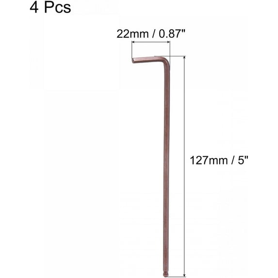 FUGee-3mm Ball End Hex Key Wrench, L Shaped Long Arm S2 Steel Repairing ...