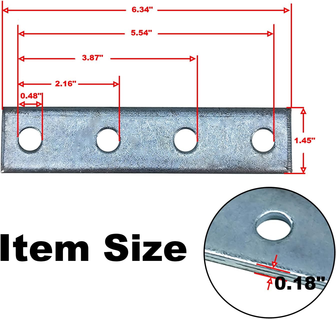 FUGee-4 Hole Flat Plate Rectangular Connector Fitting Bracket Braces ...