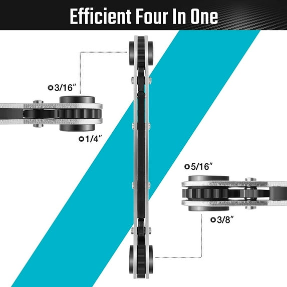 FUGee-4 IN 1 HVAC Service Wrench, 3/16", 1/4", 5/16", 3/8", Air ...