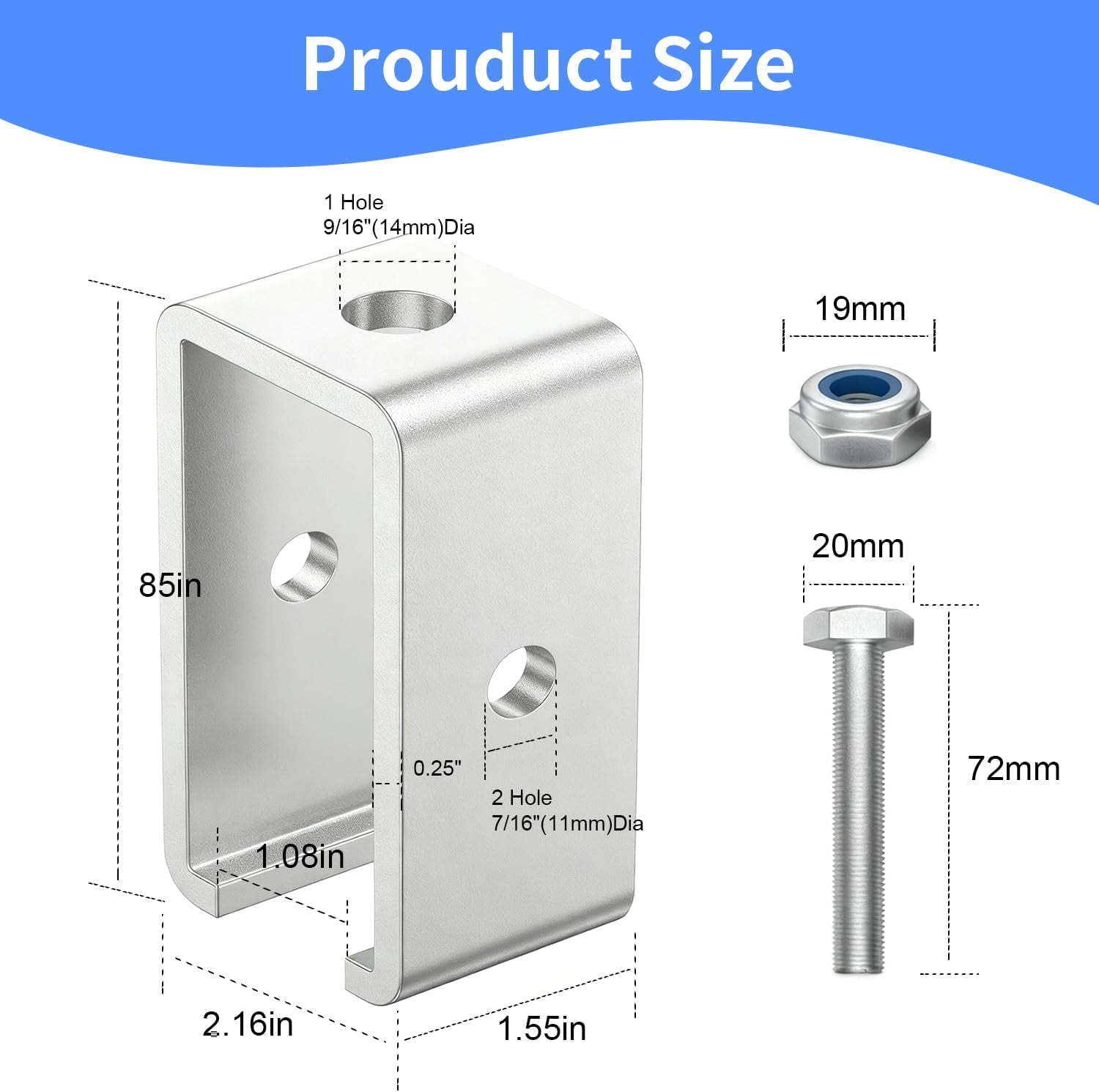 FUGee-4 Pack Channel Trolley Track Hanger Brackets for UNISTRUT Strut ...