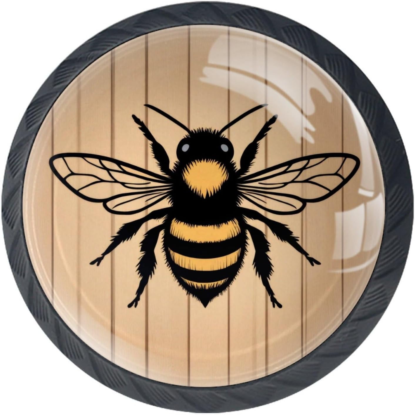 FUGee-4 Pack Wood Grain Bee Drawer Door Pulls Handles, Glass 35mm ...