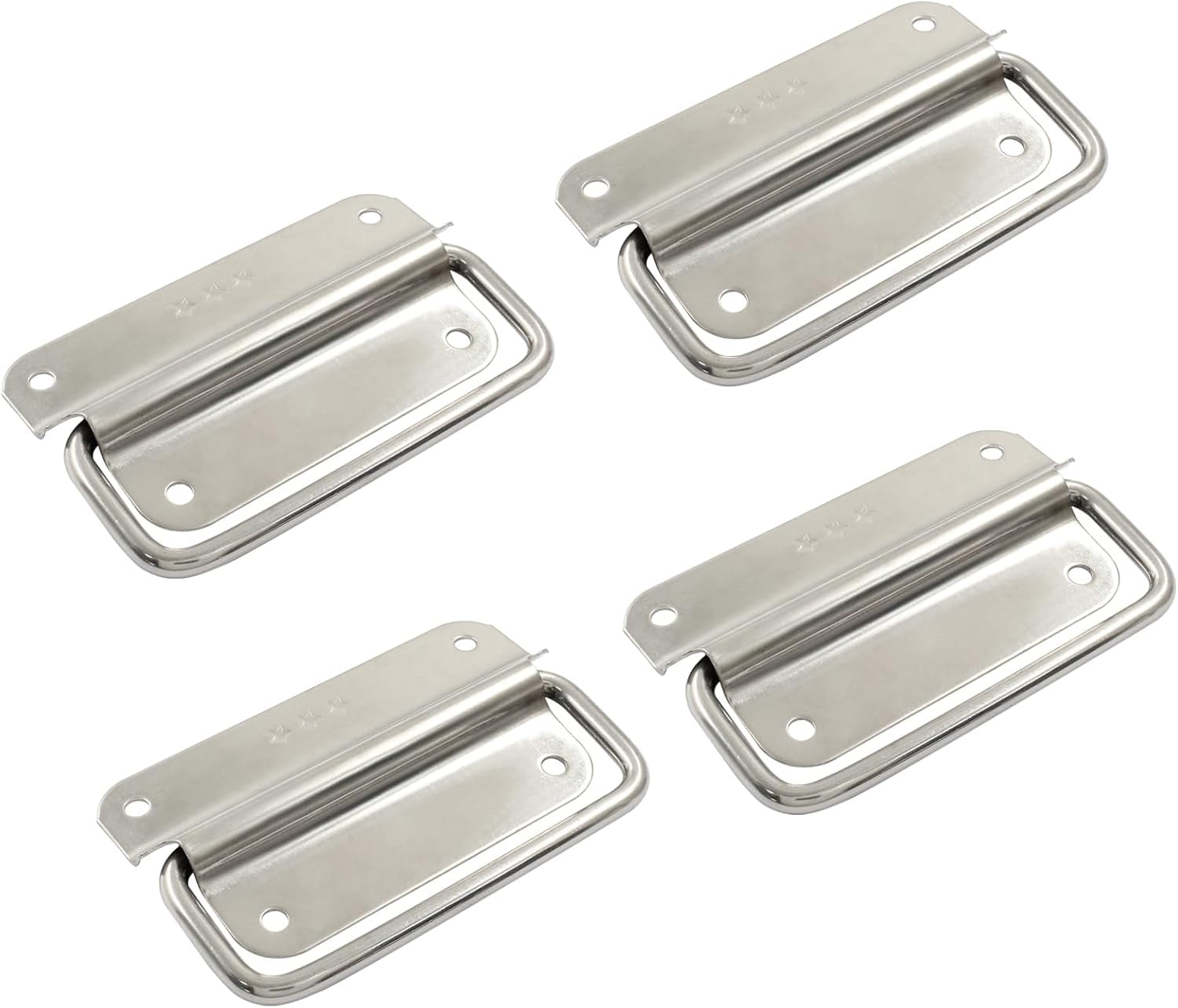 FUGee-4 Pcs Chest Handles, 3 Inch Stainless Steel Foldable Pull Handles ...