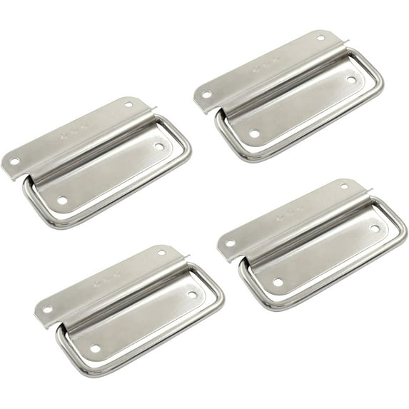 FUGee-4 Pcs Chest Handles, 3 Inch Stainless Steel Foldable Pull Handles ...