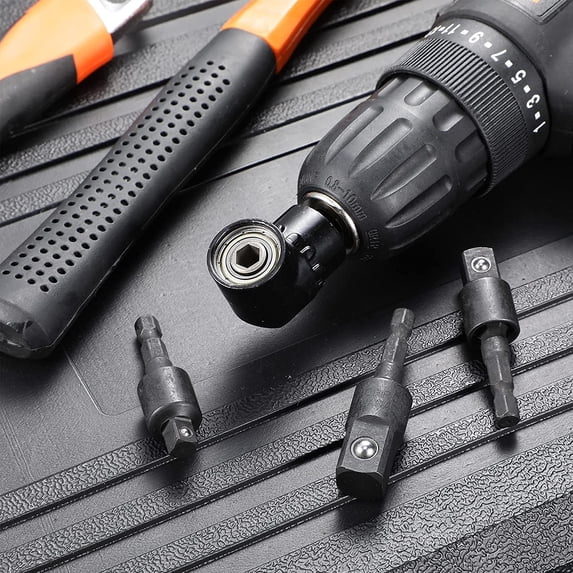 FUGee-4 Pcs Impact Socket Adapter Set 90 Degree right angle Drill ...