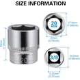 FUGee-4-Piece 20mm Shallow Sockets, 3/8-Inch Drive, 6-Point, Corrosion ...