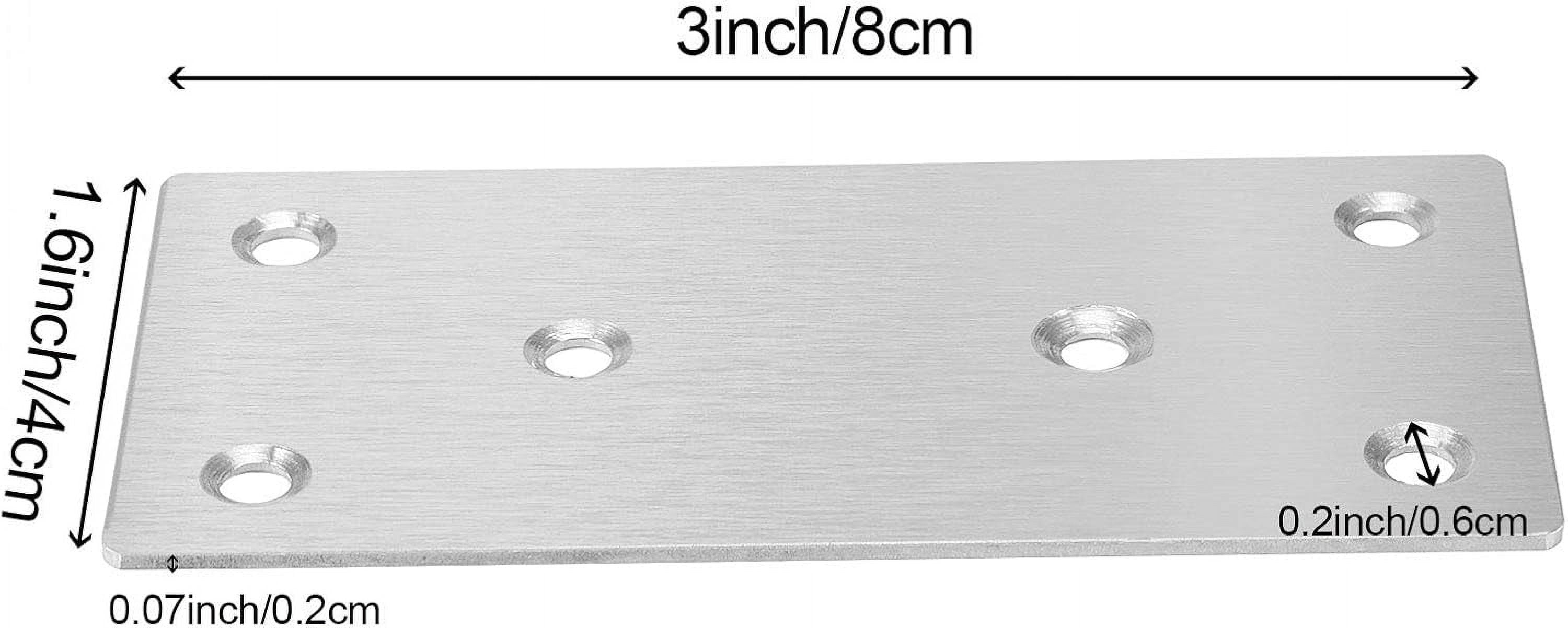 FUGee-40 PCS 80mm x 40mm x 2mm Stainless Steel Mending Bracket Plate ...