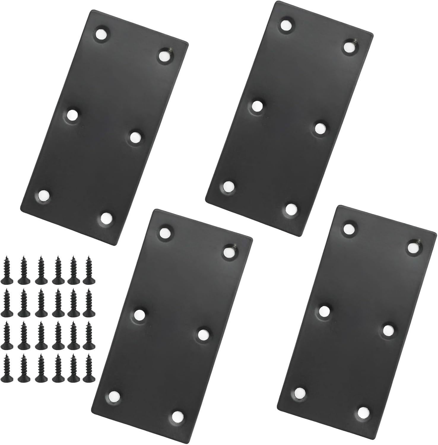 FUGee-4Pcs Flat Straight Brace Brackets Plate, 48x100x2 MM Stainless ...