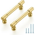 FUGee-5 Pack 3 Inch Brushed Brass Cabinet Handles Modern Dresser Drawer ...