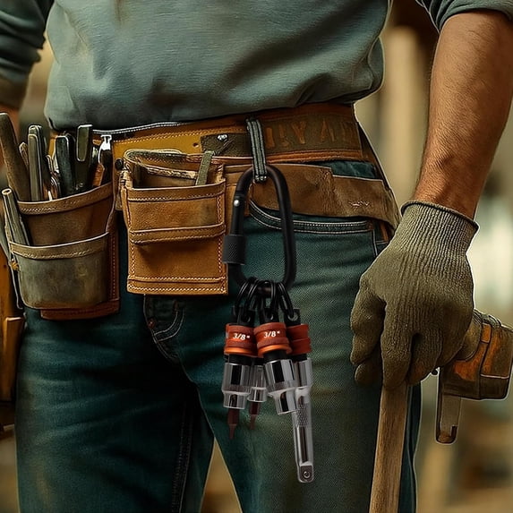 FUGee-5pcs Socket Holder Key Chain, 3/8" Drive Socket Organizer ...