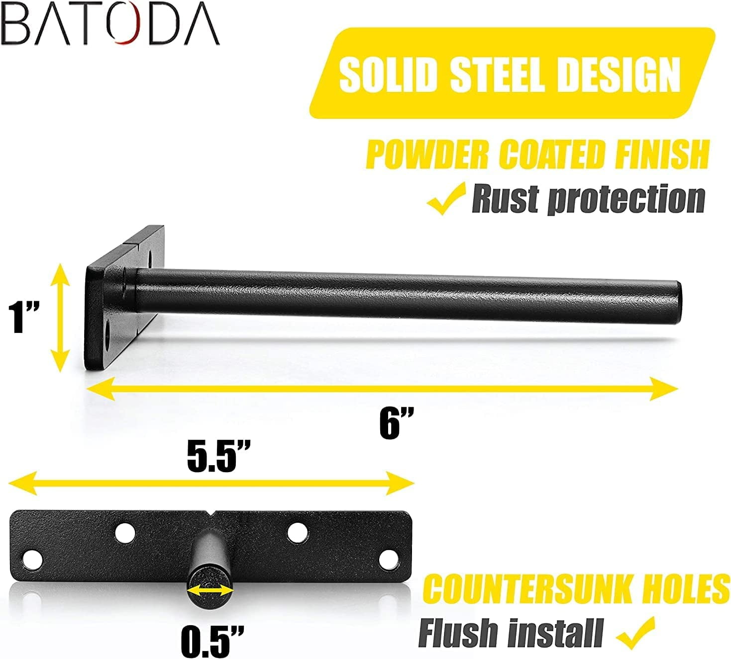 FUGee-6" Floating Shelf Bracket Heavy Duty (4 pcs) \u2013 Solid Steel ...