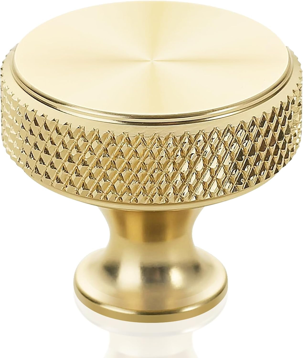 FUGee-6 Pack1-1/5 inch Knurled Dresser Knobs, Gold Drawer Knobs, Gold ...