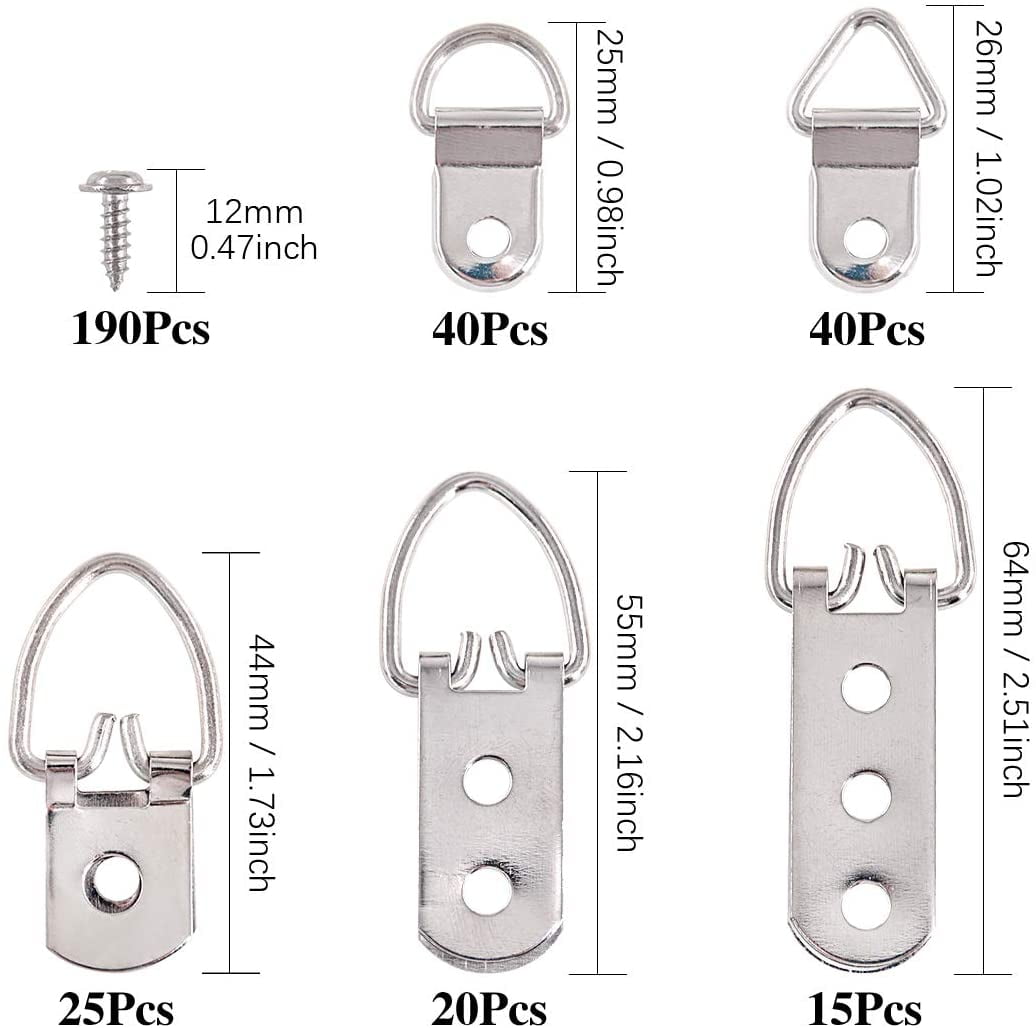 FUGee-601Pcs Heavy Duty Picture Hangers Kit with 1 Mini Gradienter ...