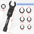 FUGee-6PCS Long Flex Head Crows Foot Line Wrench Set with 3/8" Drive ...