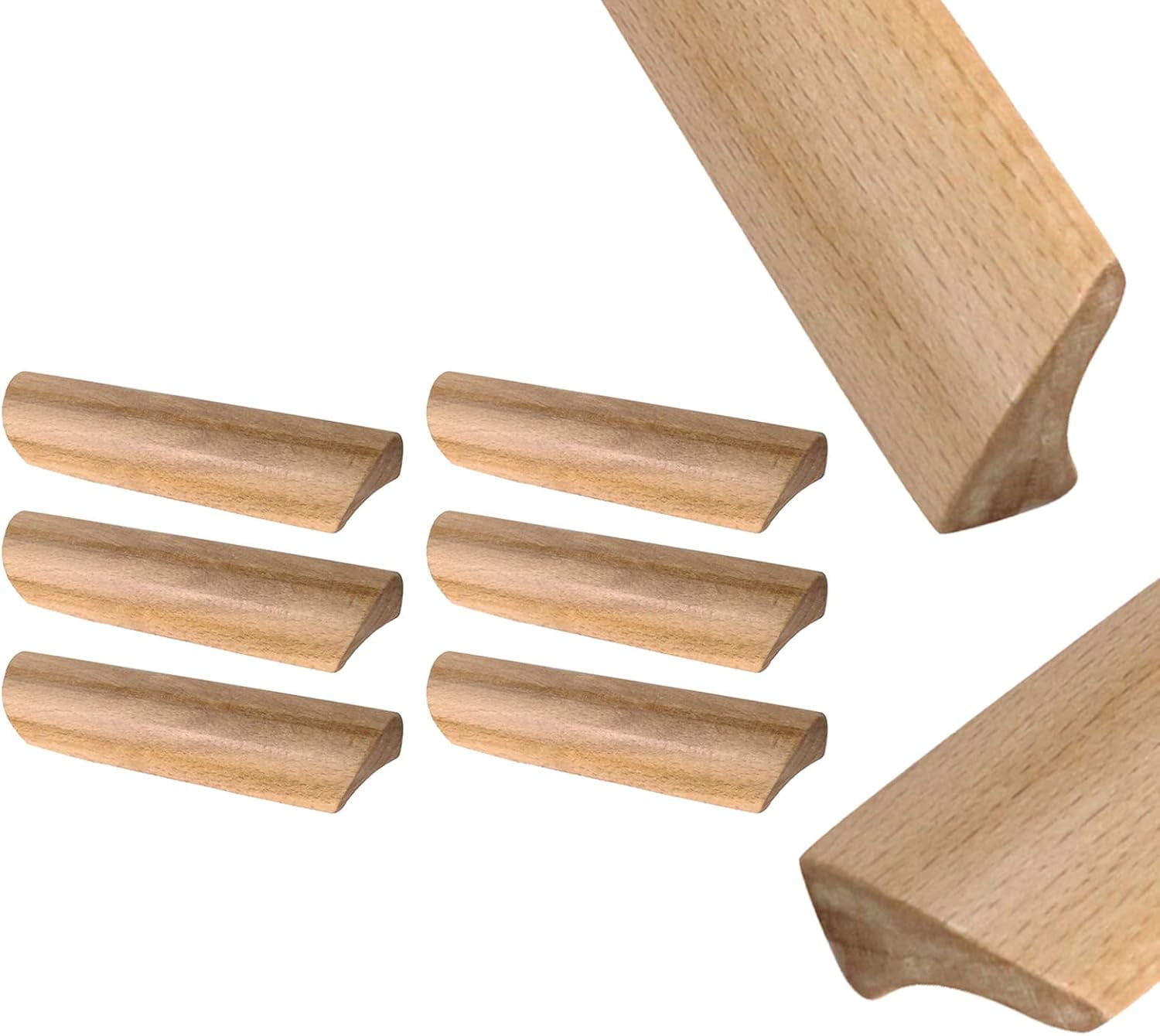 FUGee-6Pcs 6.34" Wood Solid Furniture Pulls Handles, Painted Smoothly ...