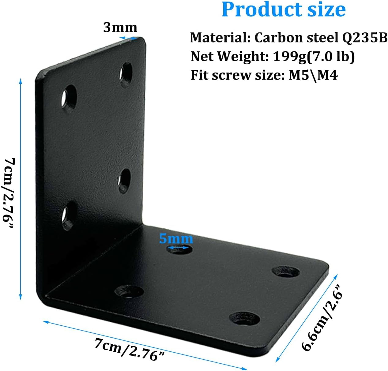 FUGee-8PCS Steel L Right Angle Corner Brace, 90 Degree L Shaped Corner ...