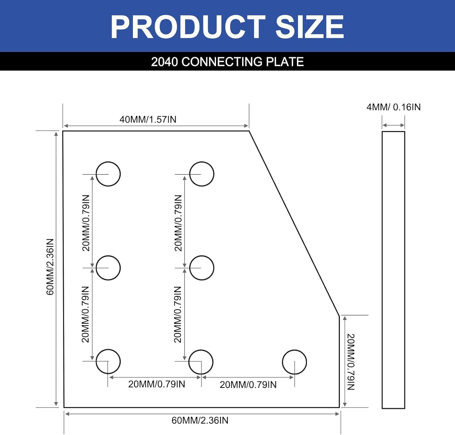 FUGee-8pcs 2040 L Corner Bracket Joining Plate T Slotted Accessories 7 ...
