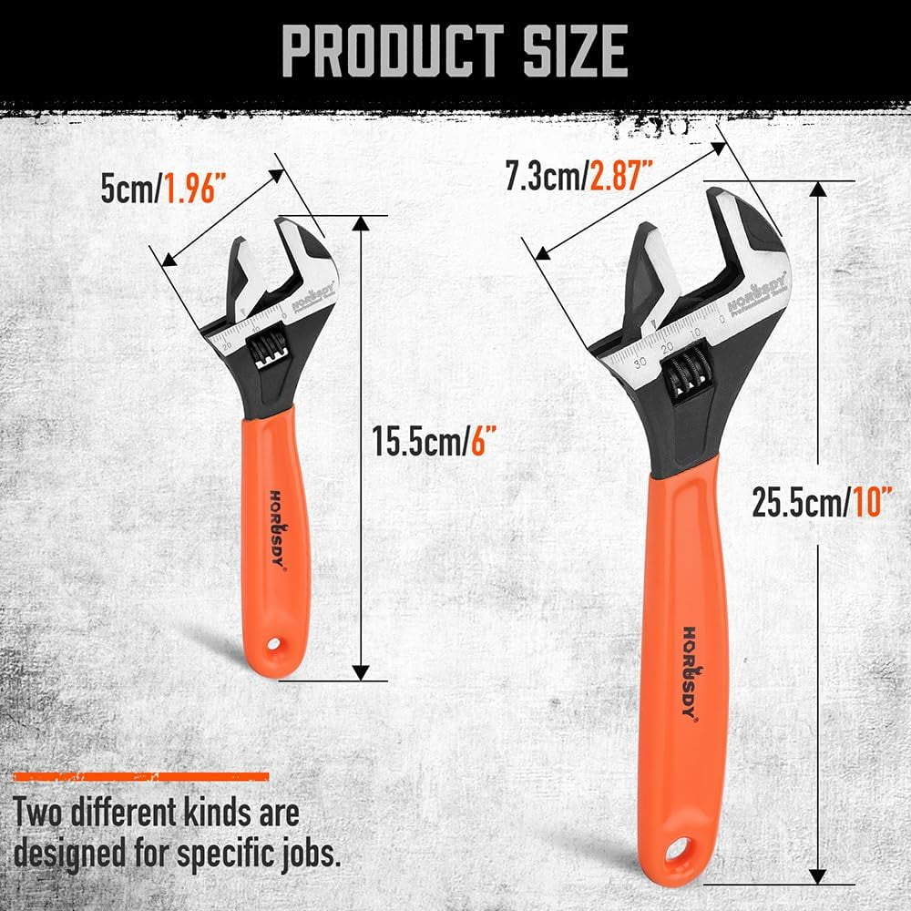 FUGee-Adjustable Wrench Set | 2-Piece | 6-Inch and 10-Inch Wrenches ...