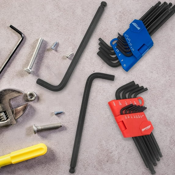 FUGee-Allen Wrenches Set, 26pcs SAE and Metric Allen Key Set, Long Arm ...