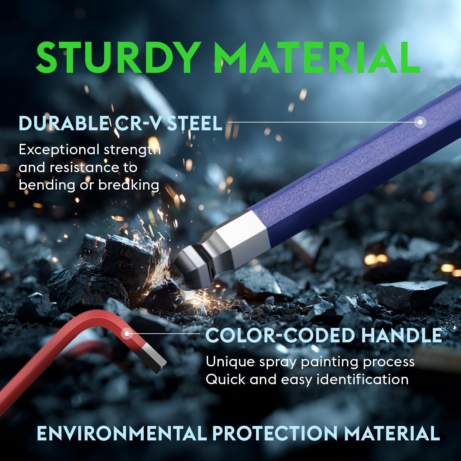 FUGee-Allen Wrenches Sets, 9pcs Allen Key Set with Ball End & T Handle ...