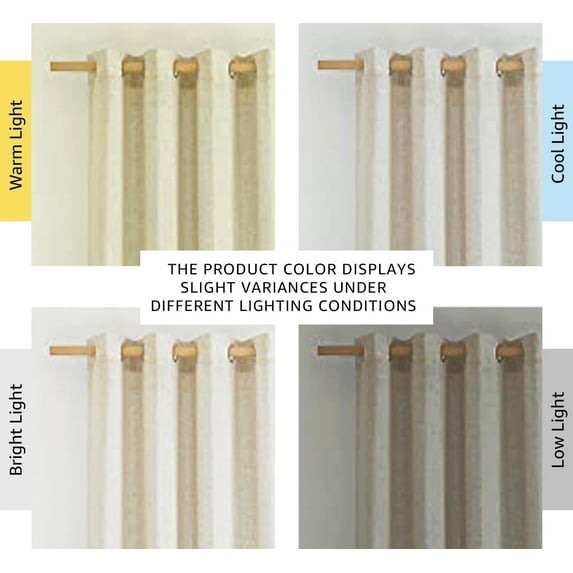 FUGee-Angora Linen Kitchen Curtains 36 inch Length, Decorative Thick ...