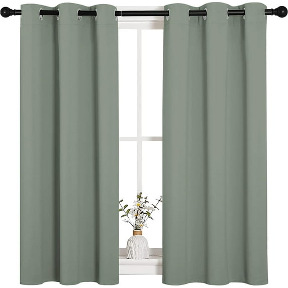 FUGee-Bedroom Curtain Panels Blackout Draperies, Thermal Insulated ...