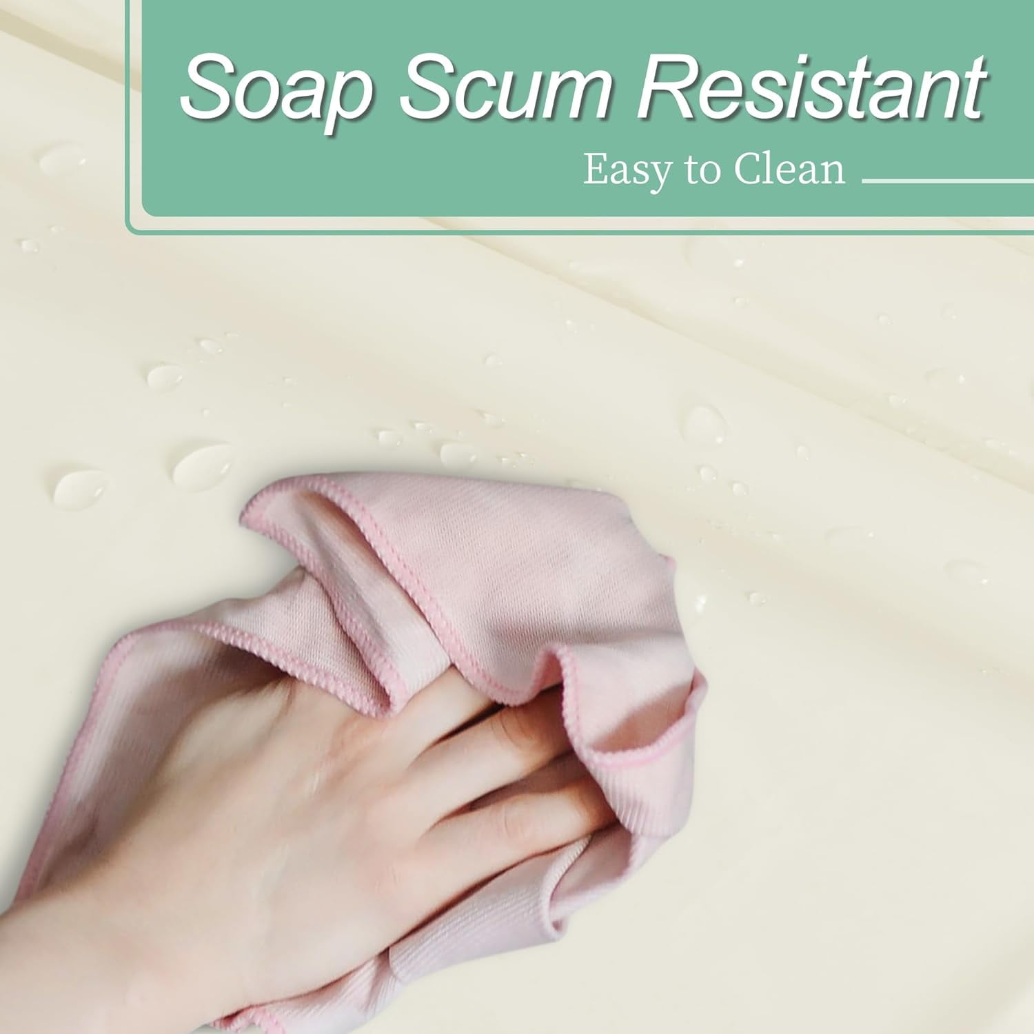 FUGee-Beige Shower Curtain Liner with 3 Magnets, 72x72 Premium Flexible ...