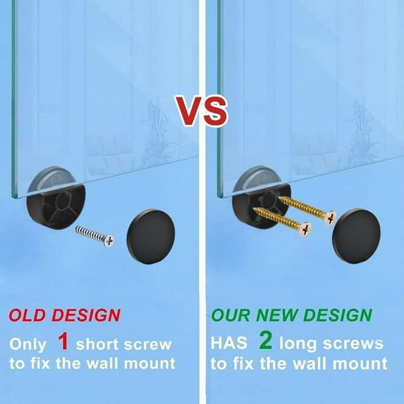 FUGee-Black Upgraded 3-5mm Frameless Mirror Mounting Hardware 4 Pack ...